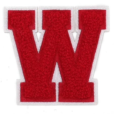 Amazon.com: Letter W - Chenille Stitch Varsity Iron-On Patch by pc, 4-1 ...