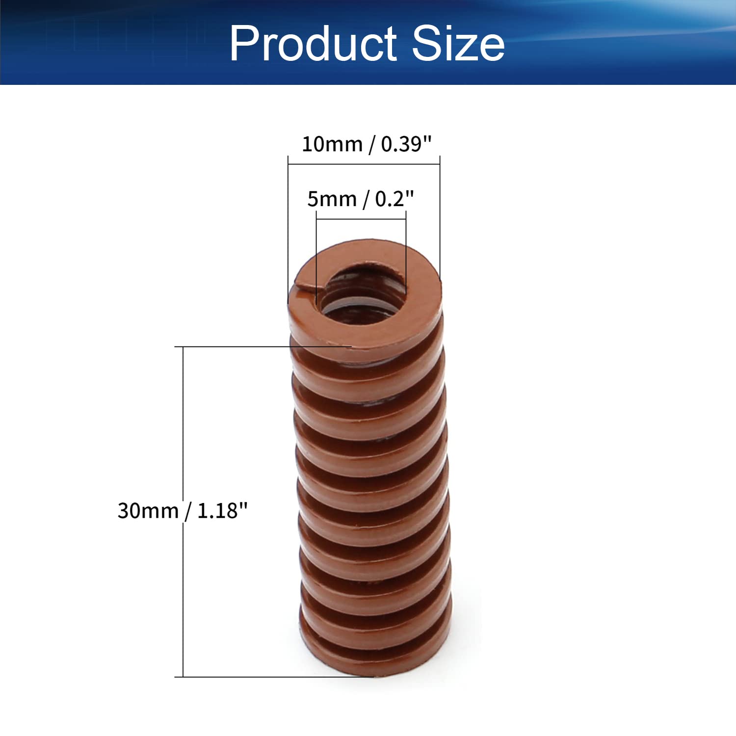 Dual Extruder Die Spring, 4pcs 30mm OD 35mm Long Spiral Stamping Light ...
