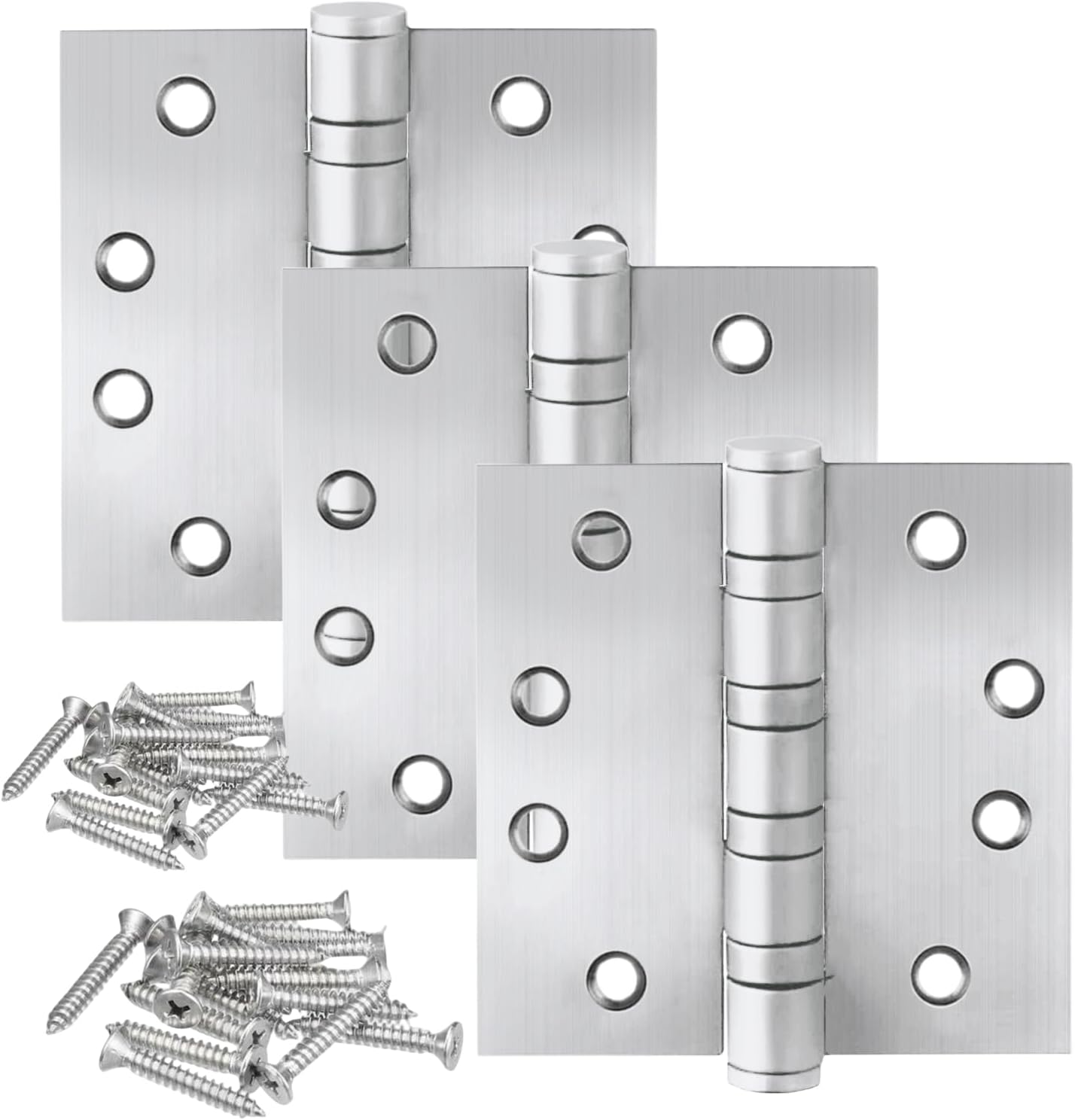 Security Door Hinges - Stainless Steel - 4 Inch with 5/8 Inch Radius ...