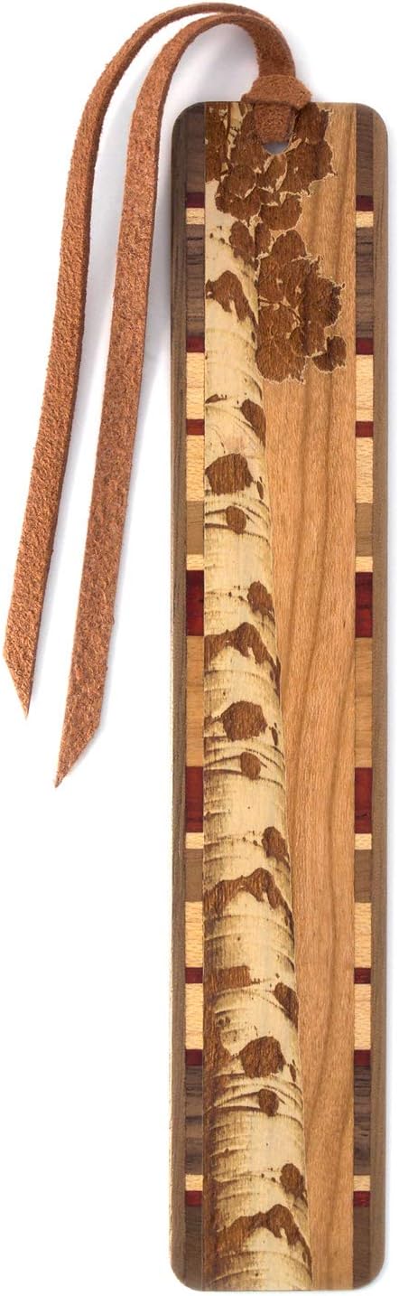 Amazon.com : Aspen Tree Wooden Bookmark Engraved on Cherry Wood - Also ...
