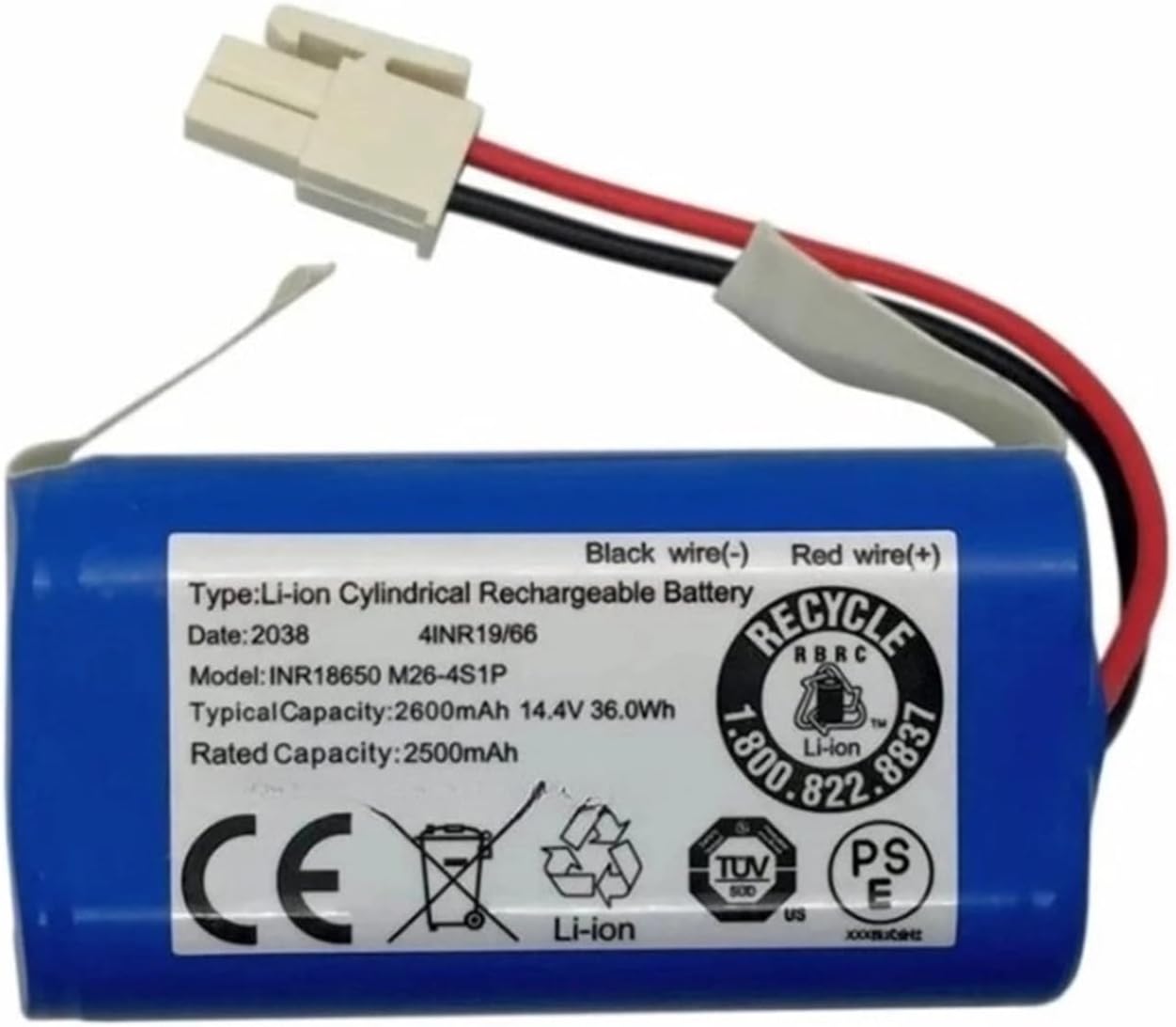 Amazon.com - 14.4V 2600mah Rechargeable Lithium Battery. Compatible for ILIFE A4s A6 V7s Plus ...