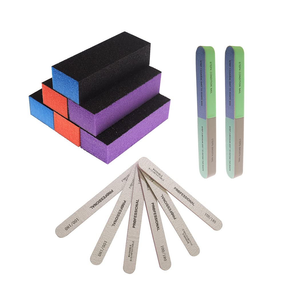 YoYoee Nail files and buffers Black square sponge Nail care file ...