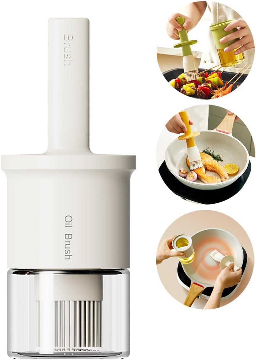 Amazon.com: 2x Oil Dispenser with Brush 180 ml, 2 In 1 Glass Oil ...