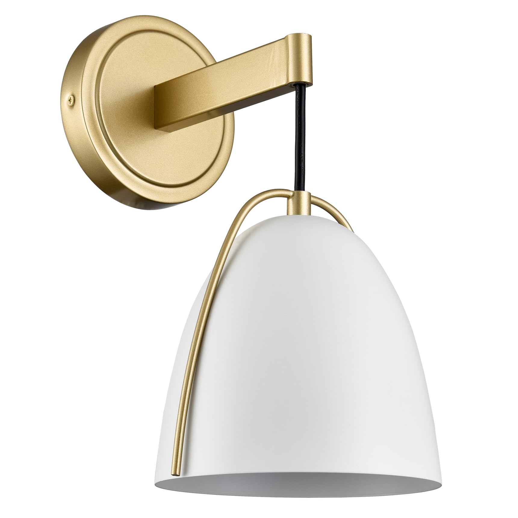 JEENKAE Modern Farmhouse Gold Wall Sconce Metal White Sconces Wall ...