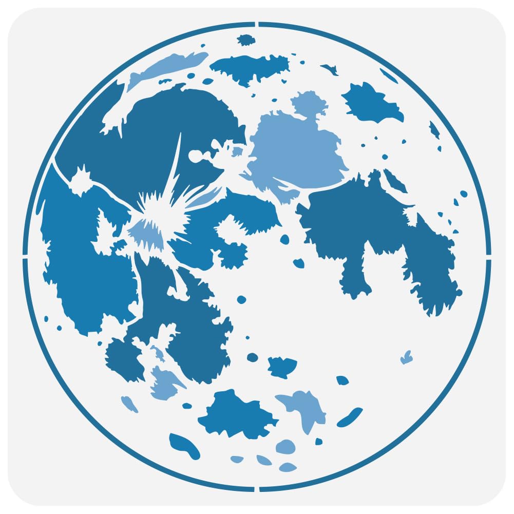 FINGERINSPIRE Full Moon Painting Stencil 30x30cm Reusable Moon Planets ...