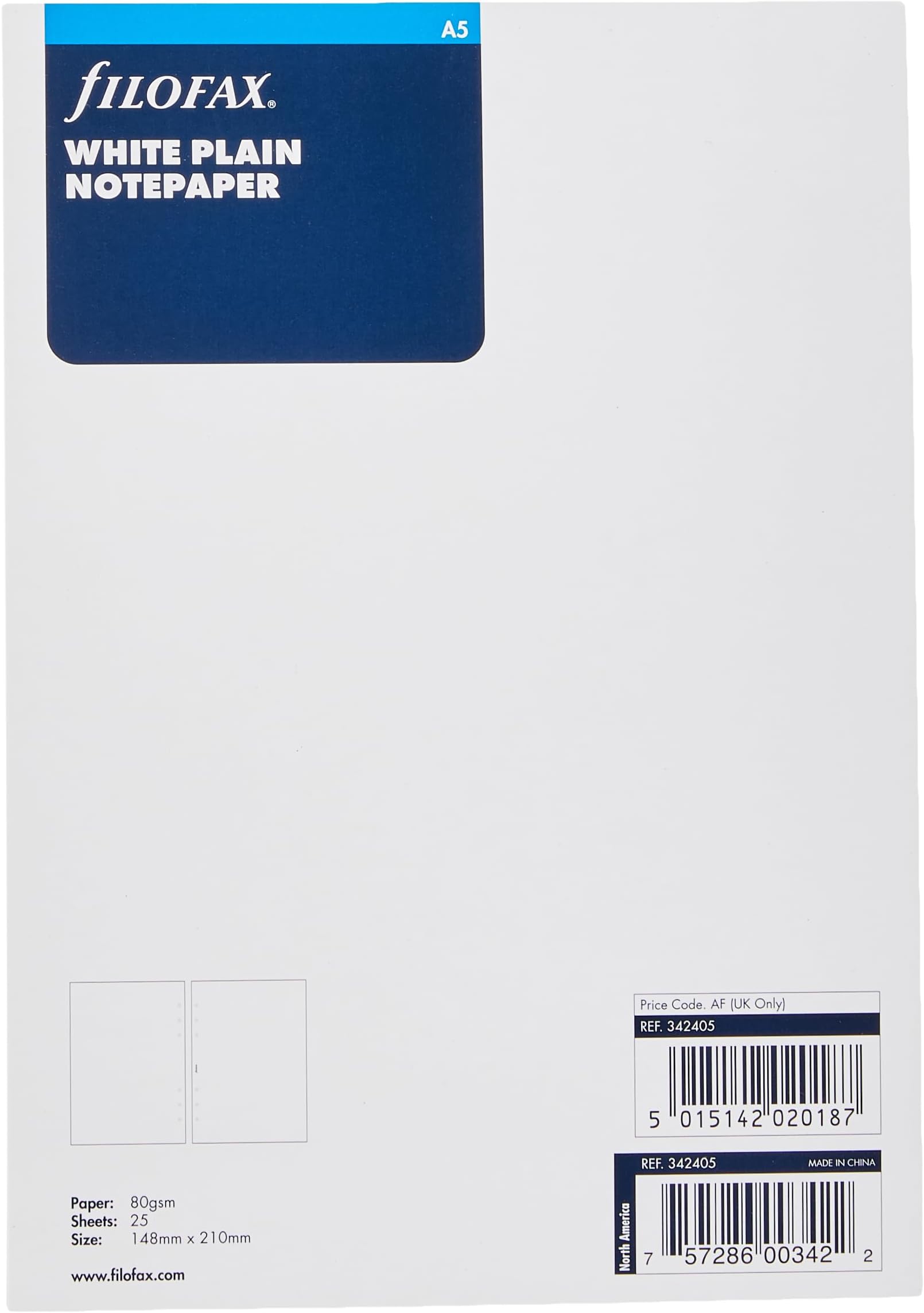 Filofax Personal White Plain Notepaper Value Pack : Amazon.co.uk ...