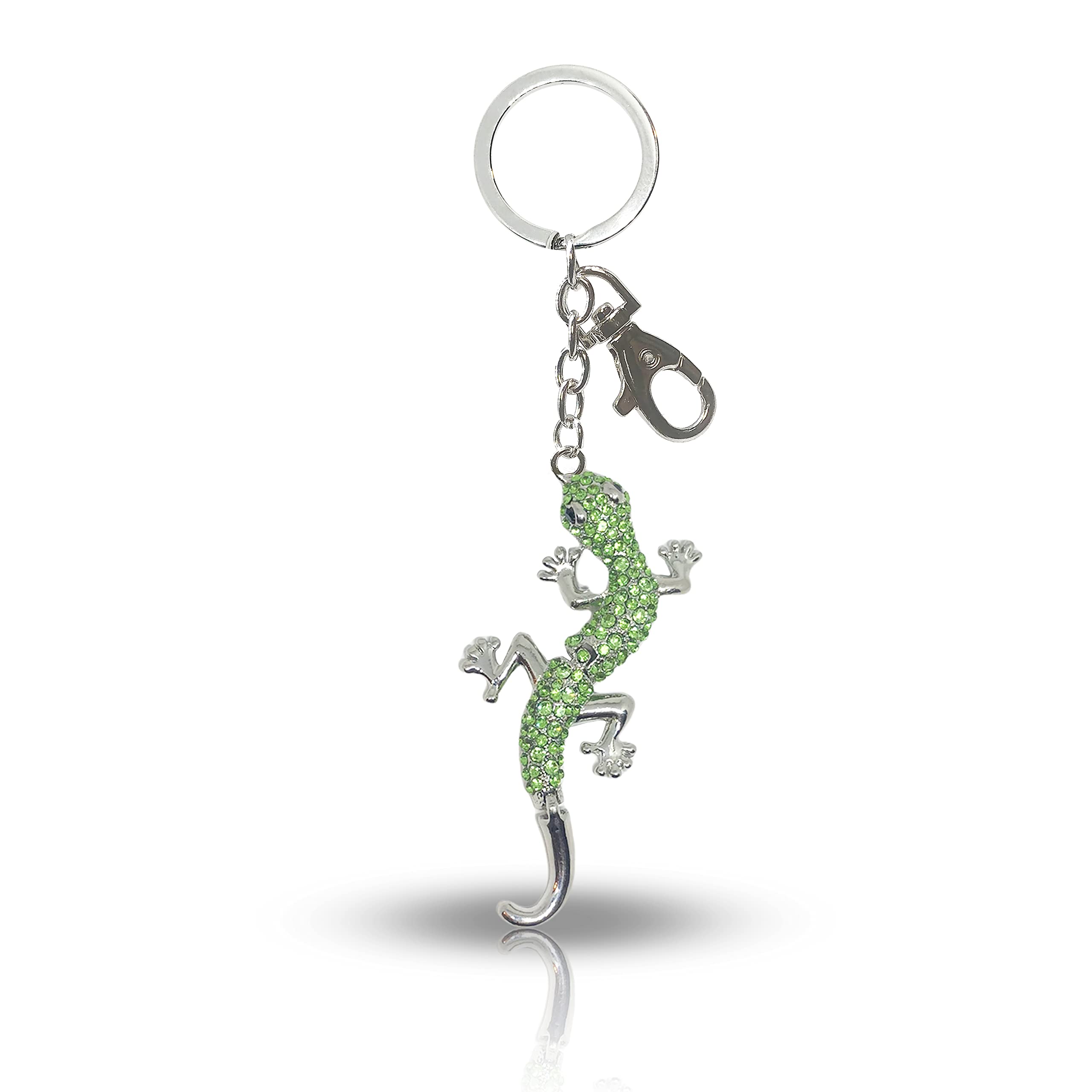 Crystal Rhinestone Green Gecko Keychain Keychain Bling Bag Charm ...