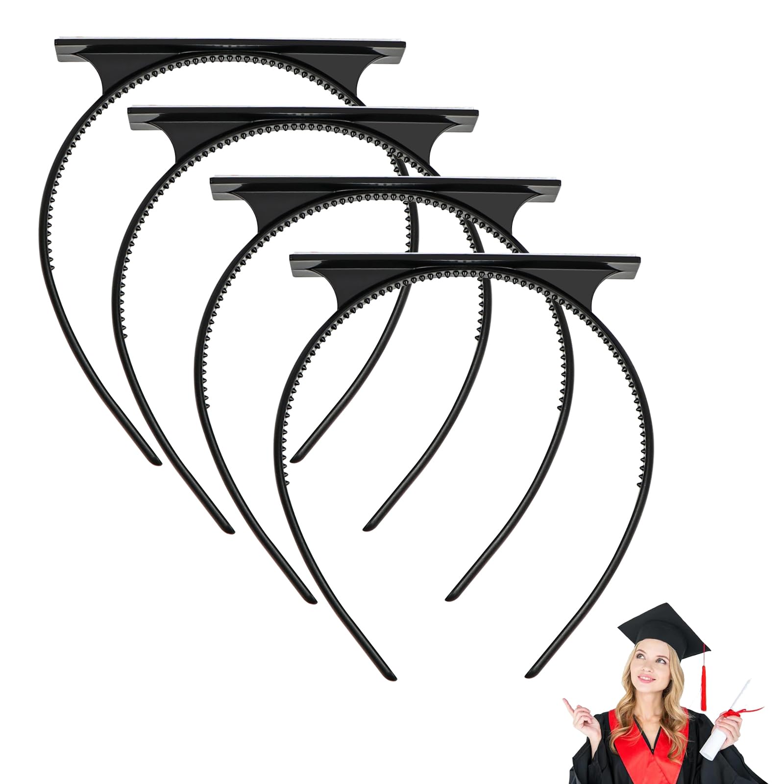Amazon.com: Teisaiko 4-Pack Graduation Cap Headband - Secures Your ...