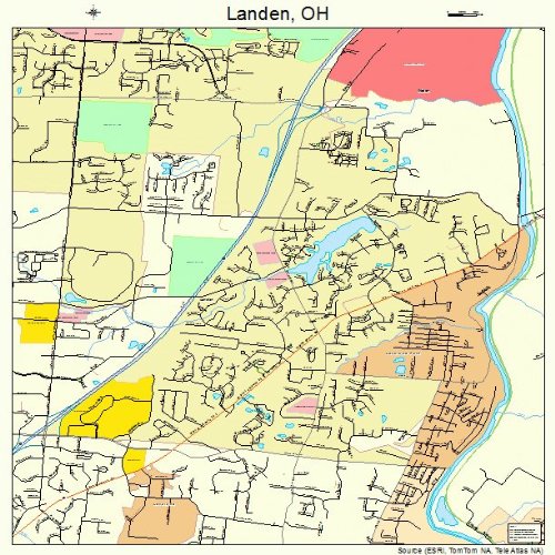 Amazon.com: Large Street & Road Map of Landen, Ohio OH - Printed poster ...