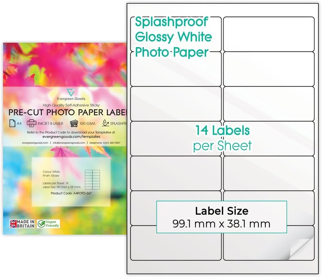 Evergreen Goods A4 Precut Multi Sticker Paper Labels Printable Matte ...