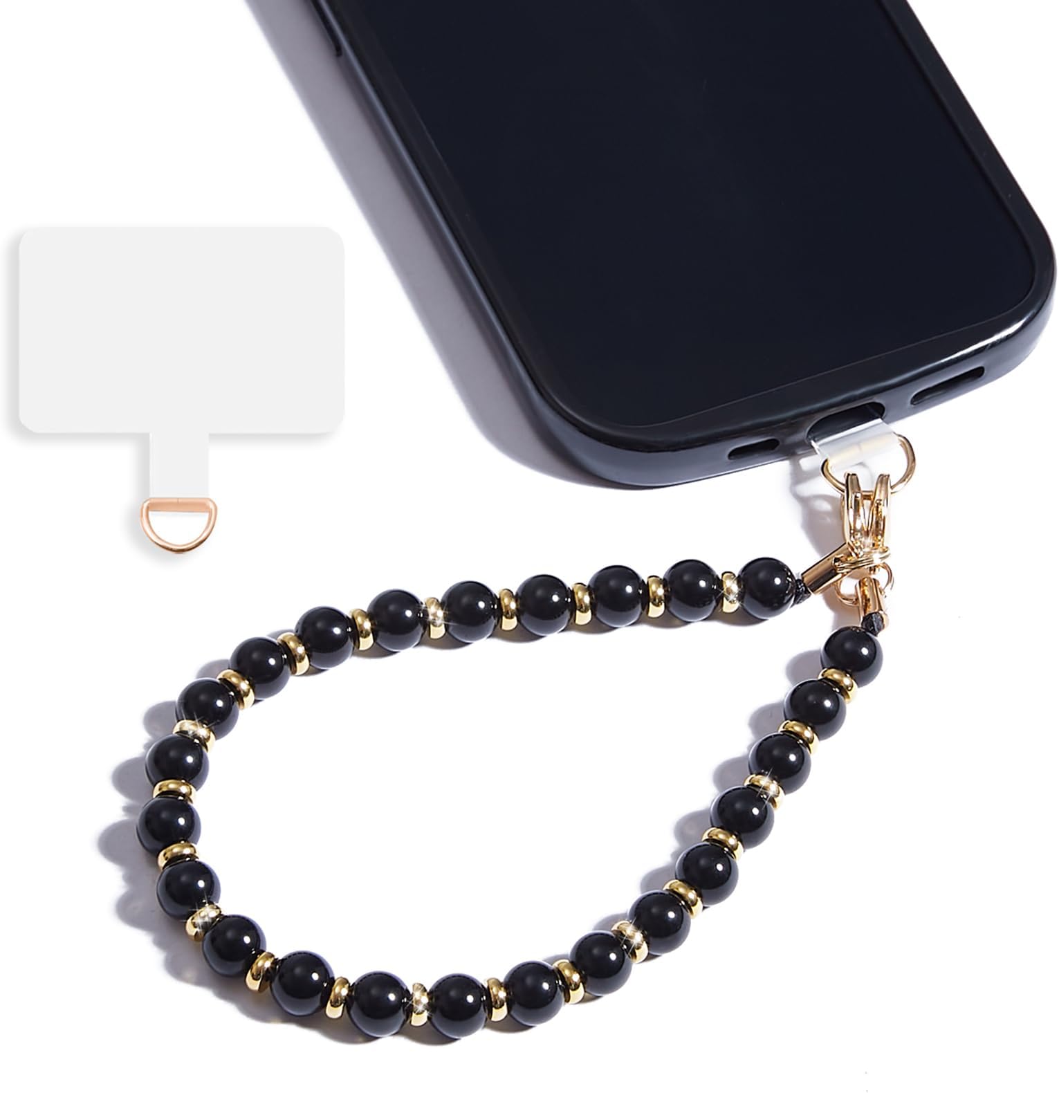 Amazon.com: Lostars Marble Beaded Phone Wrist Strap,Detachable ...