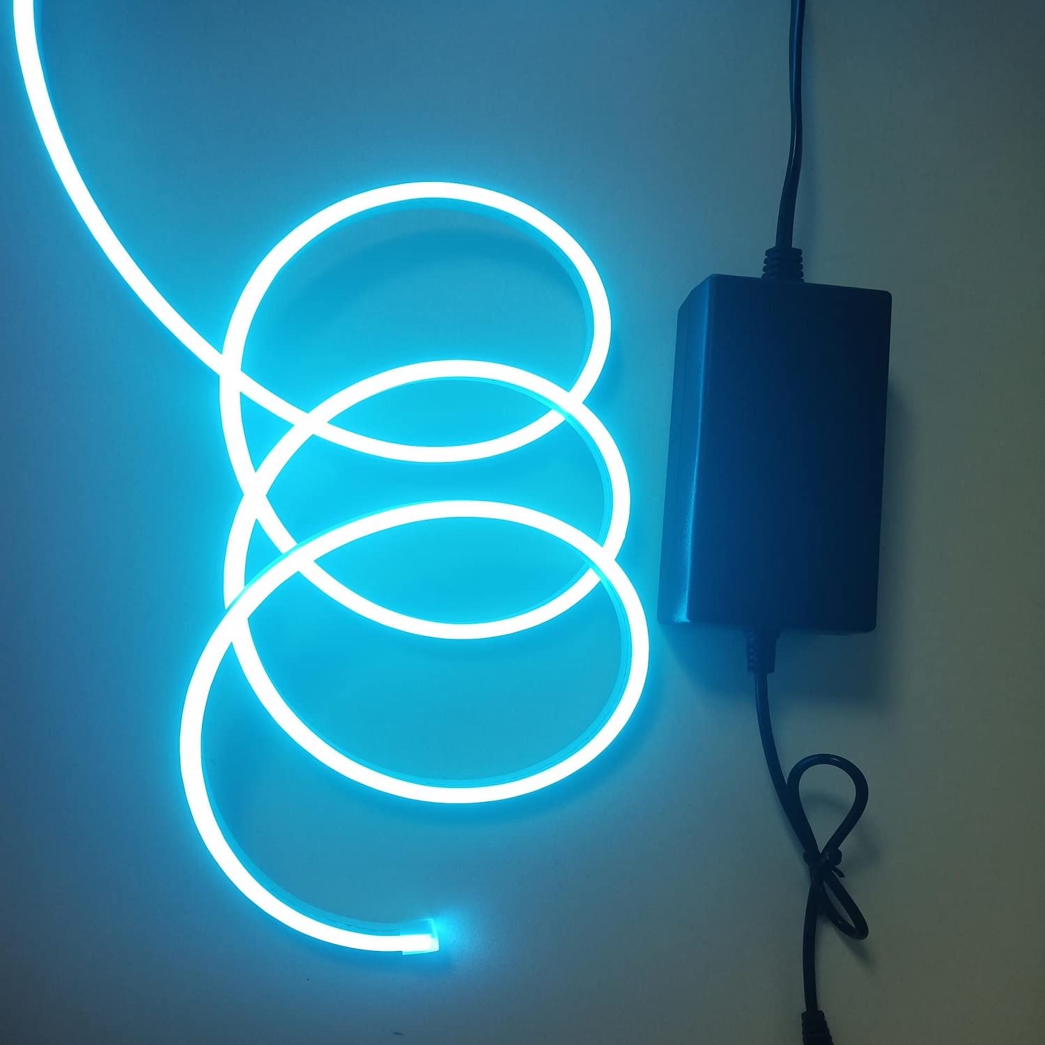 Amazon.com: mvthenxi Ice Blue Neon LED Strip Lights，16.4 ft/5m 12V DC ...