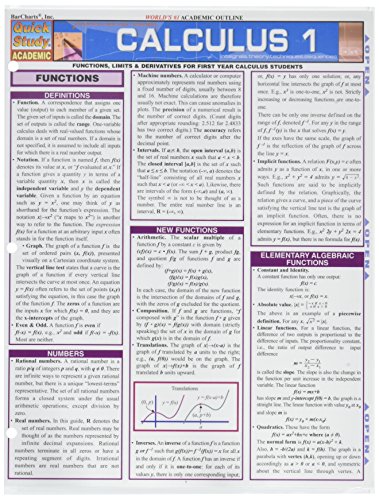 Snapklik.com : Calculus 1 Study Chart