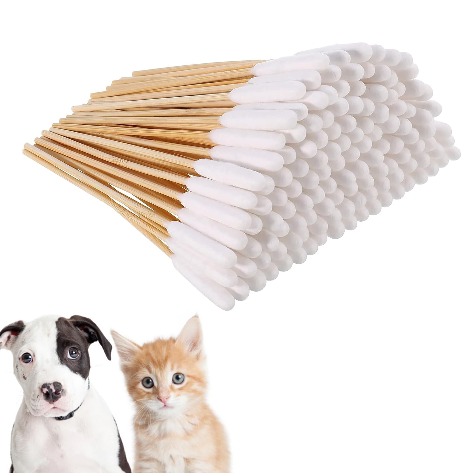 SHENLONG 200 Pcs Pet Dog Ear Cleaner Cotton Buds,Animal Ear Cleaner Big ...