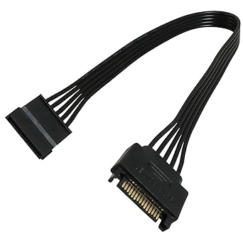 Amazon.com: Longdex SATA Power Extension Cable 11.8Inch Black 15Pin ...