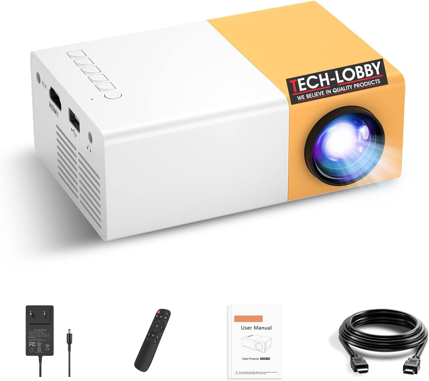 Tech-Unique Mini Projector for Home 4K 1080P Home Theater Outdoor Movie ...