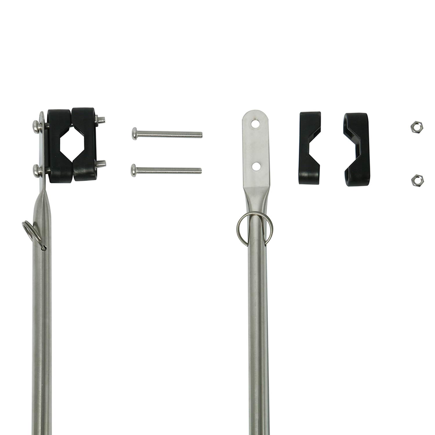 Snapklik.com : 2 Pcs Boat Flag Pole, 155” Stainless Steel Boat Flagpole ...