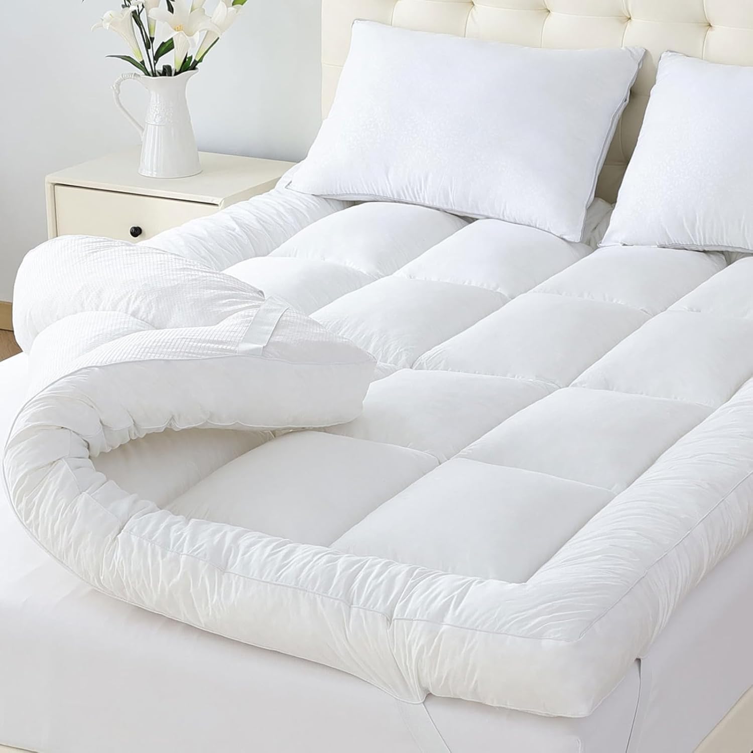 Luxury Bamboo Mattress Topper Double Size(135x200cm), Cooling ...