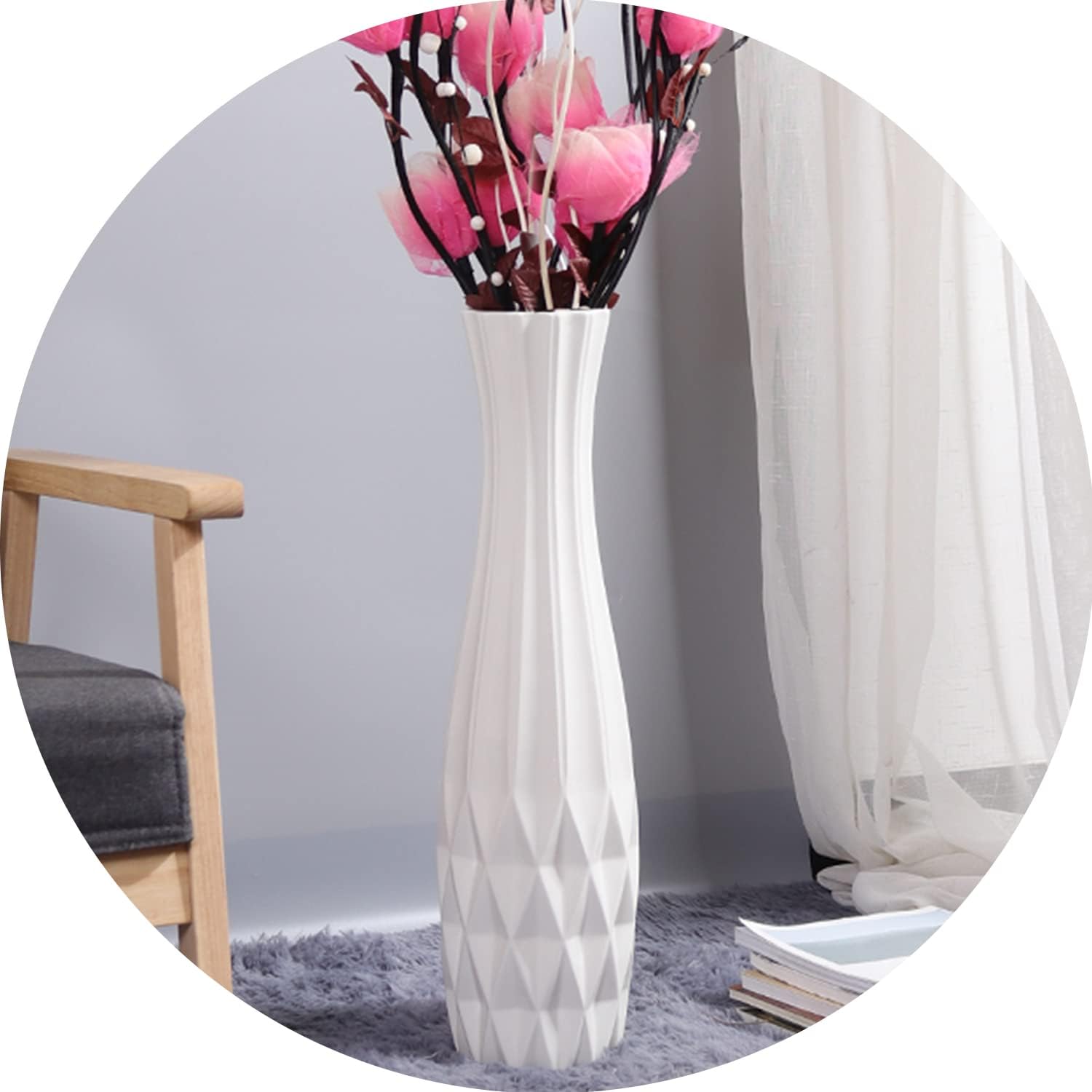 Amazon.com: Ceramic Large Floor Tall Vase 28 Inches,White Modern Flower ...