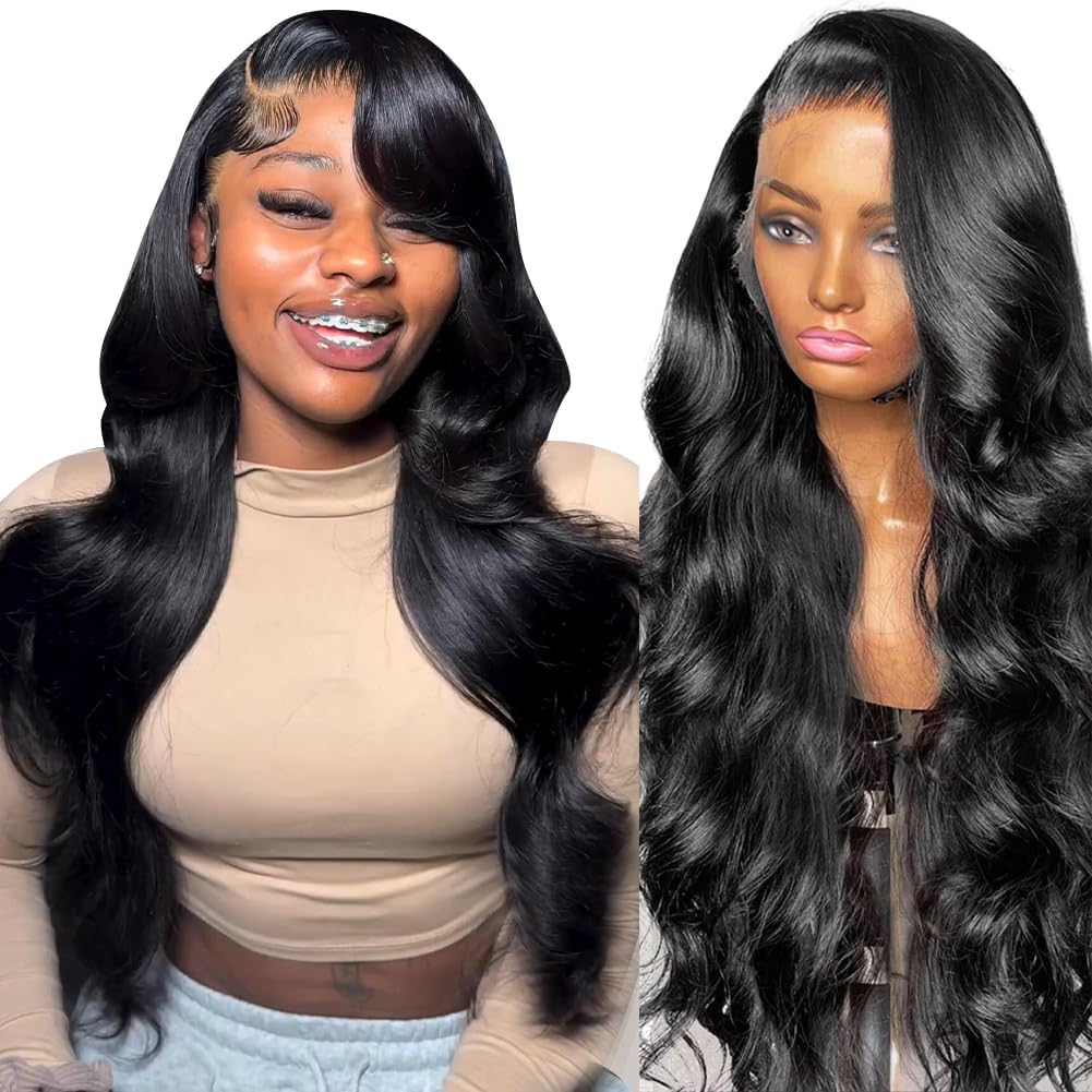 Amazon.com : Body Wave13x4 Lace Front Wigs Human Hair Pre Plucked 200 ...