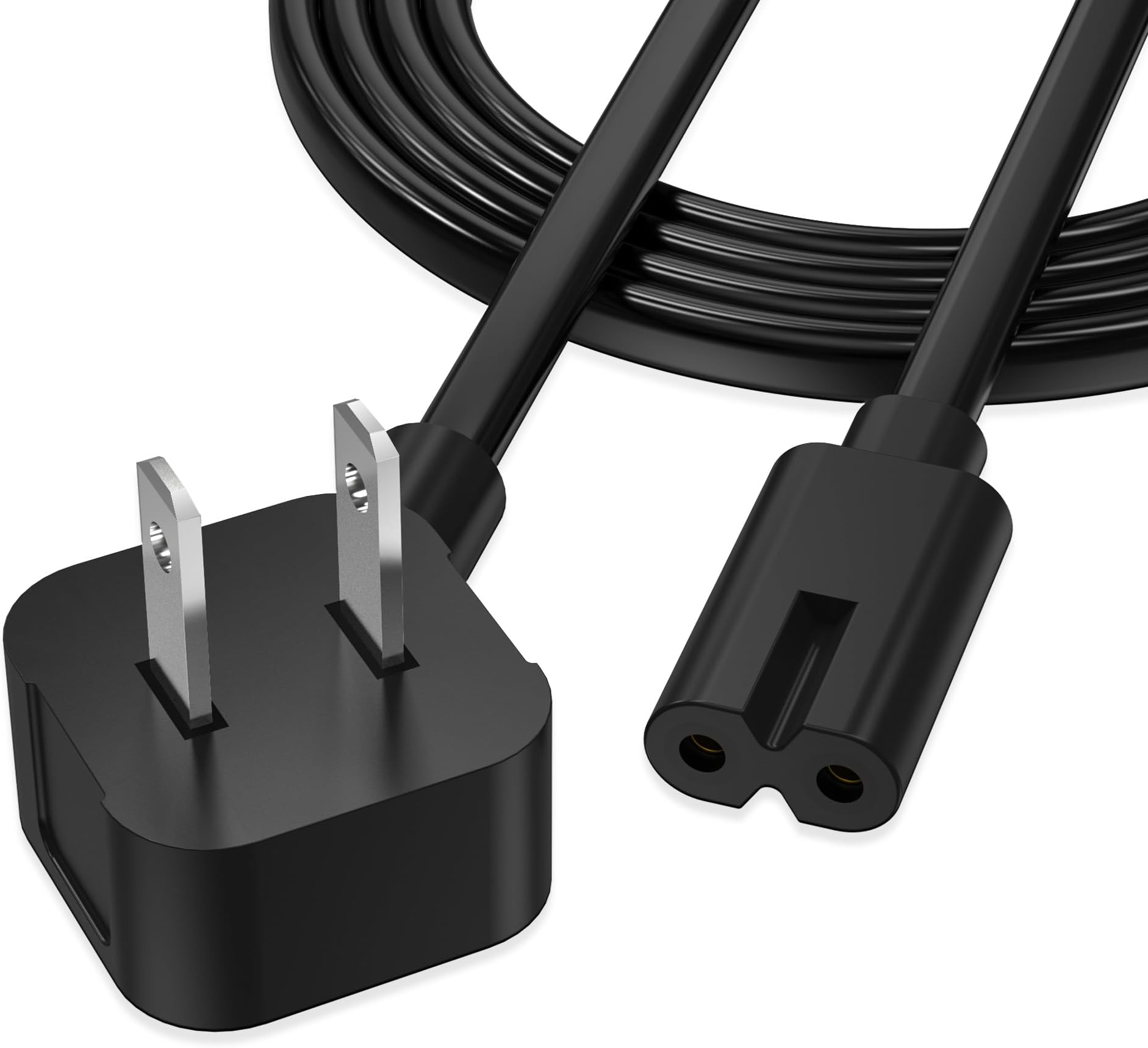 Amazon.com: Maximm 2-Prong TV Power Cord 2ft, 360° Rotating Flat Plug ...
