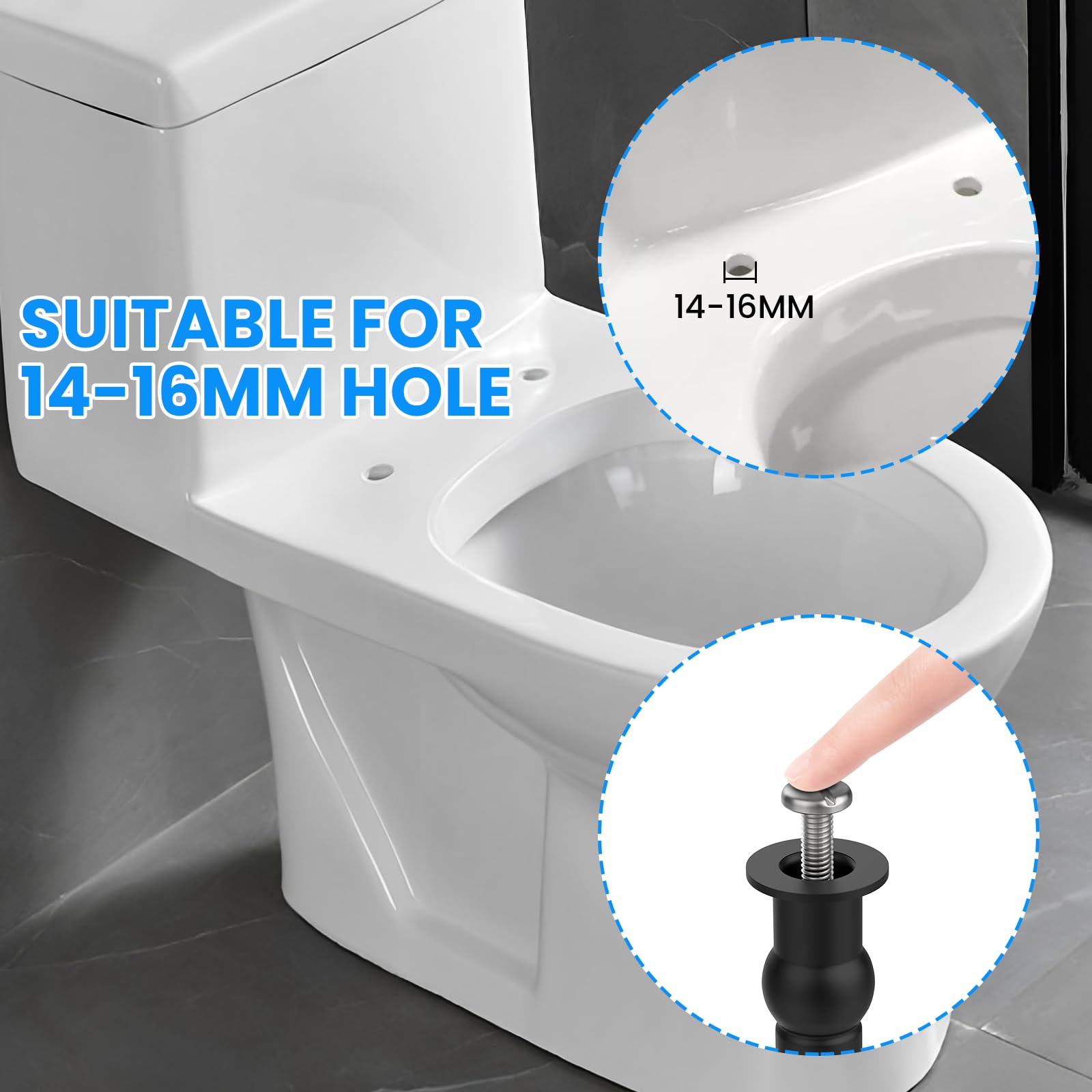 Snapklik.com : 6 Pack Toilet Seat Hinge Bolt Screws, Universal Rubber ...