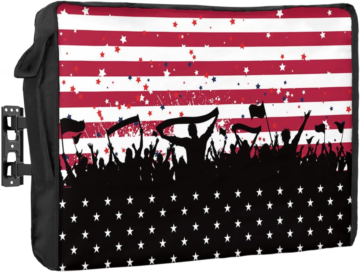 Amazon.com: Outdoor TV Cover - Celebrating Crowd Silhouette American ...