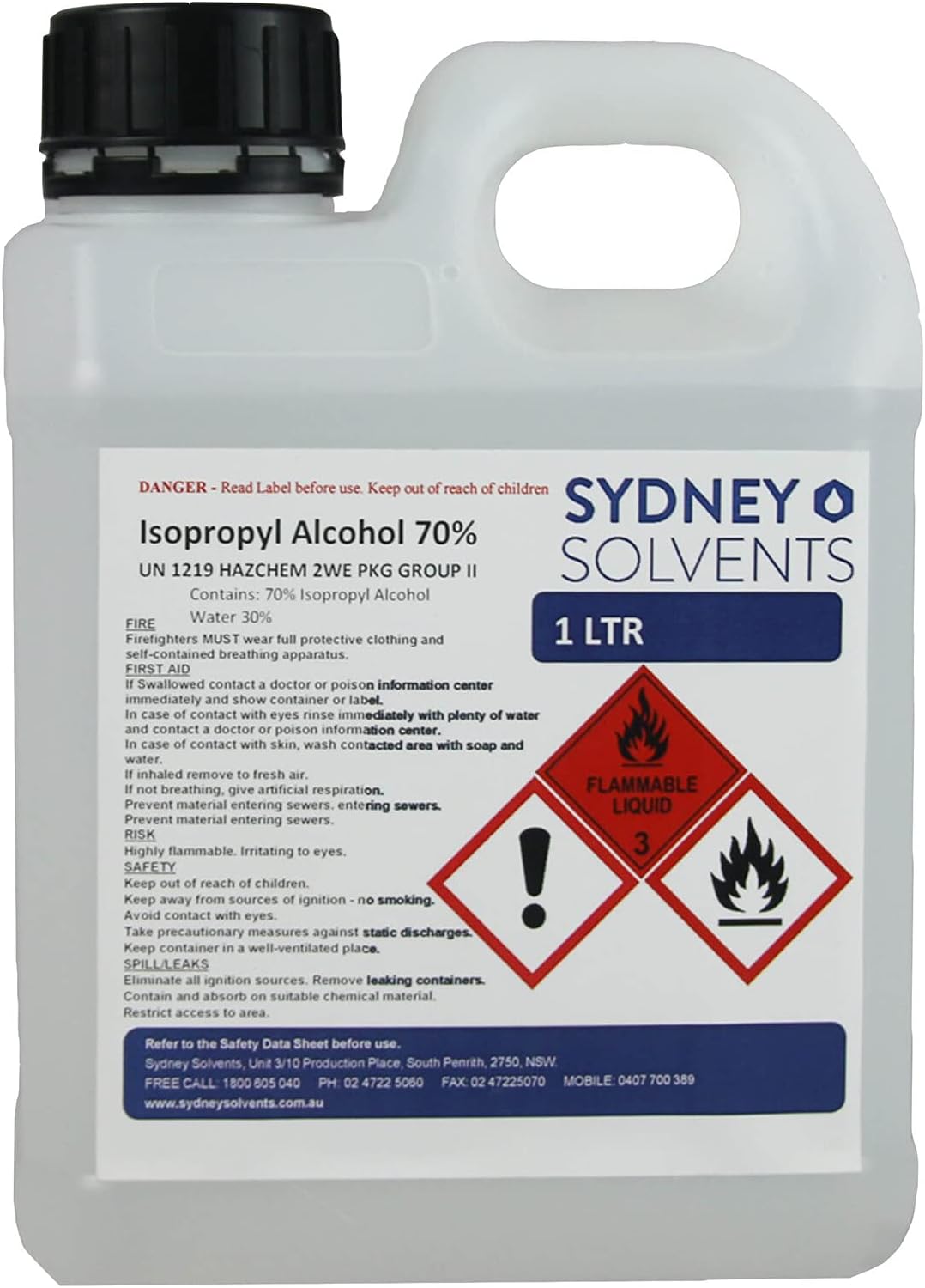 100% Isopropyl Alcohol Isopropanol Rubbing Alcohol 1L : Amazon.com.au: Home