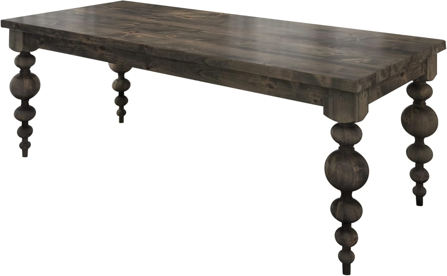 Amazon.com - JAMES + JAMES Olivia Turned Leg Table (Deep Grey Finish, 6 ...