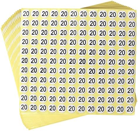 Amazon.com : 1-500 Round Number Stickers Labels 15 Sets 7500 Self ...