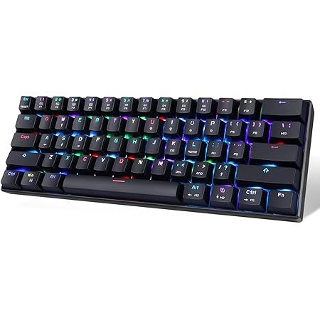 KOORUI Gaming Keyboards, 60% Mechanical Keyboard 26 RGB Backlit Wired ...