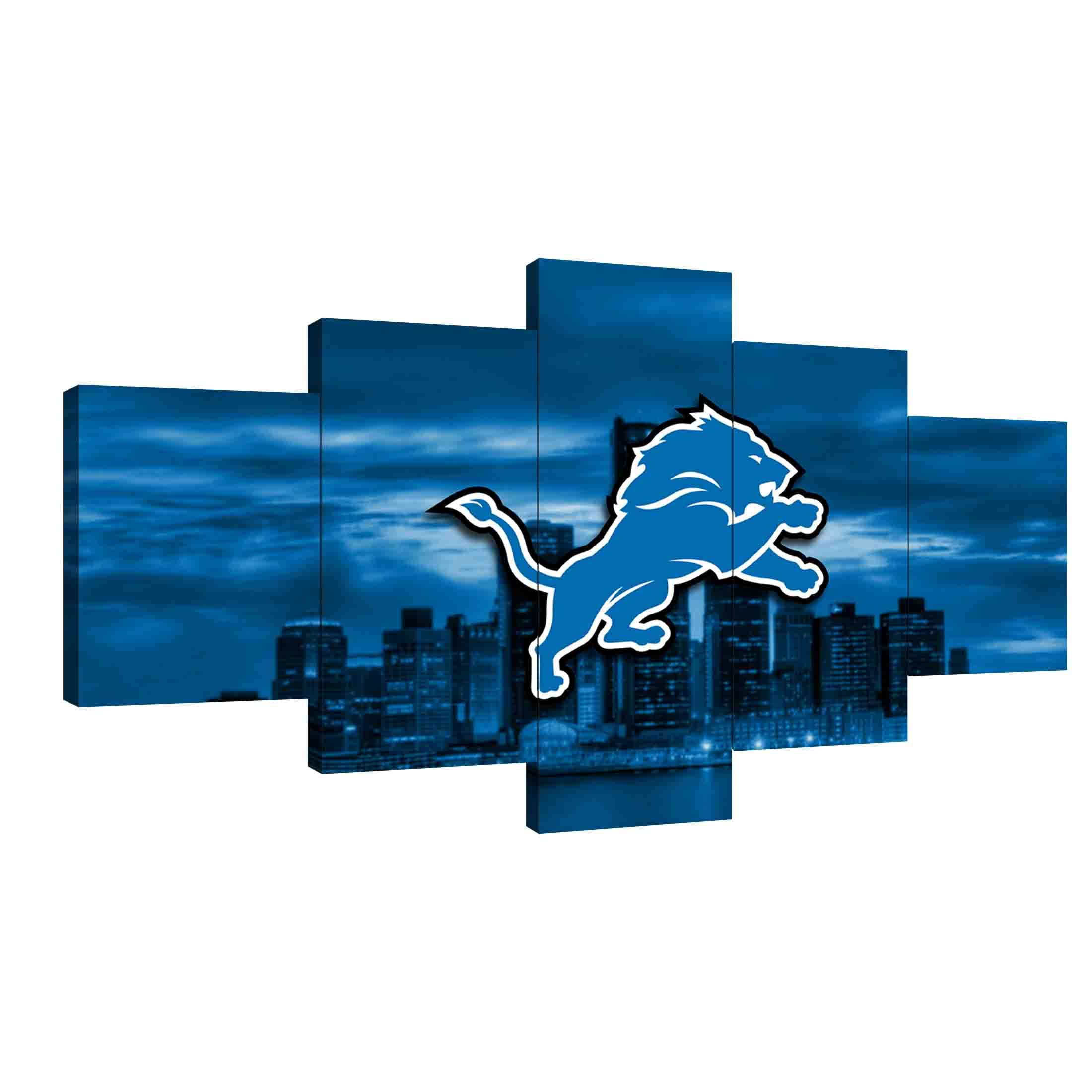 Amazon.com: Detroit City Canvas Print Lions Poster Wall Art Football ...