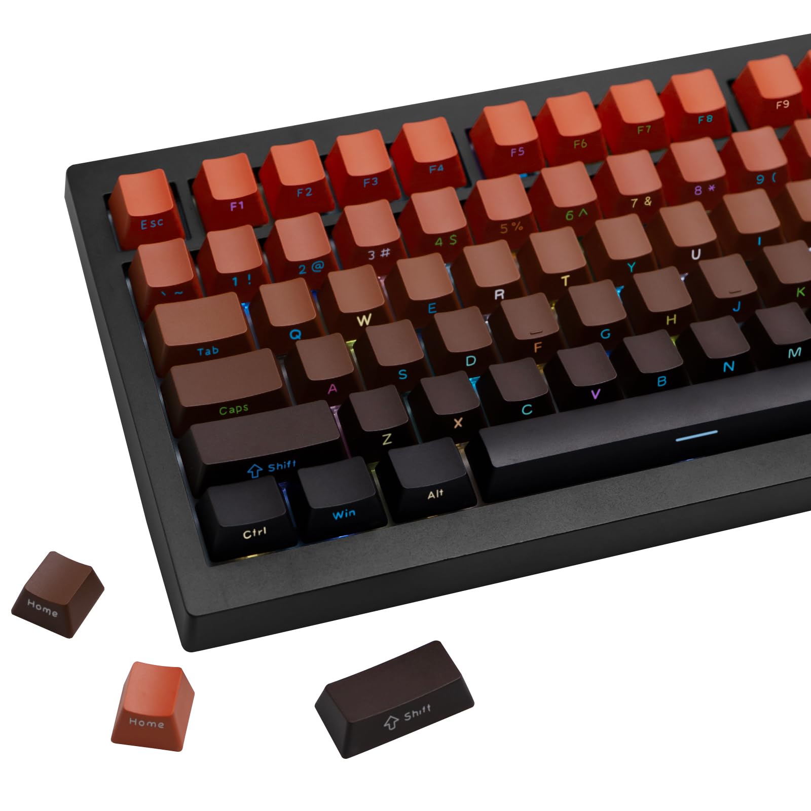 Amazon.com: 136 Keys Gradient Red Keycaps, Side Print Keycaps Shine ...