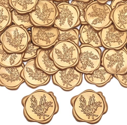50 Pcs Gold Wax Seal Stickers, Self-Adhesive Envelope Seal Stickers ...