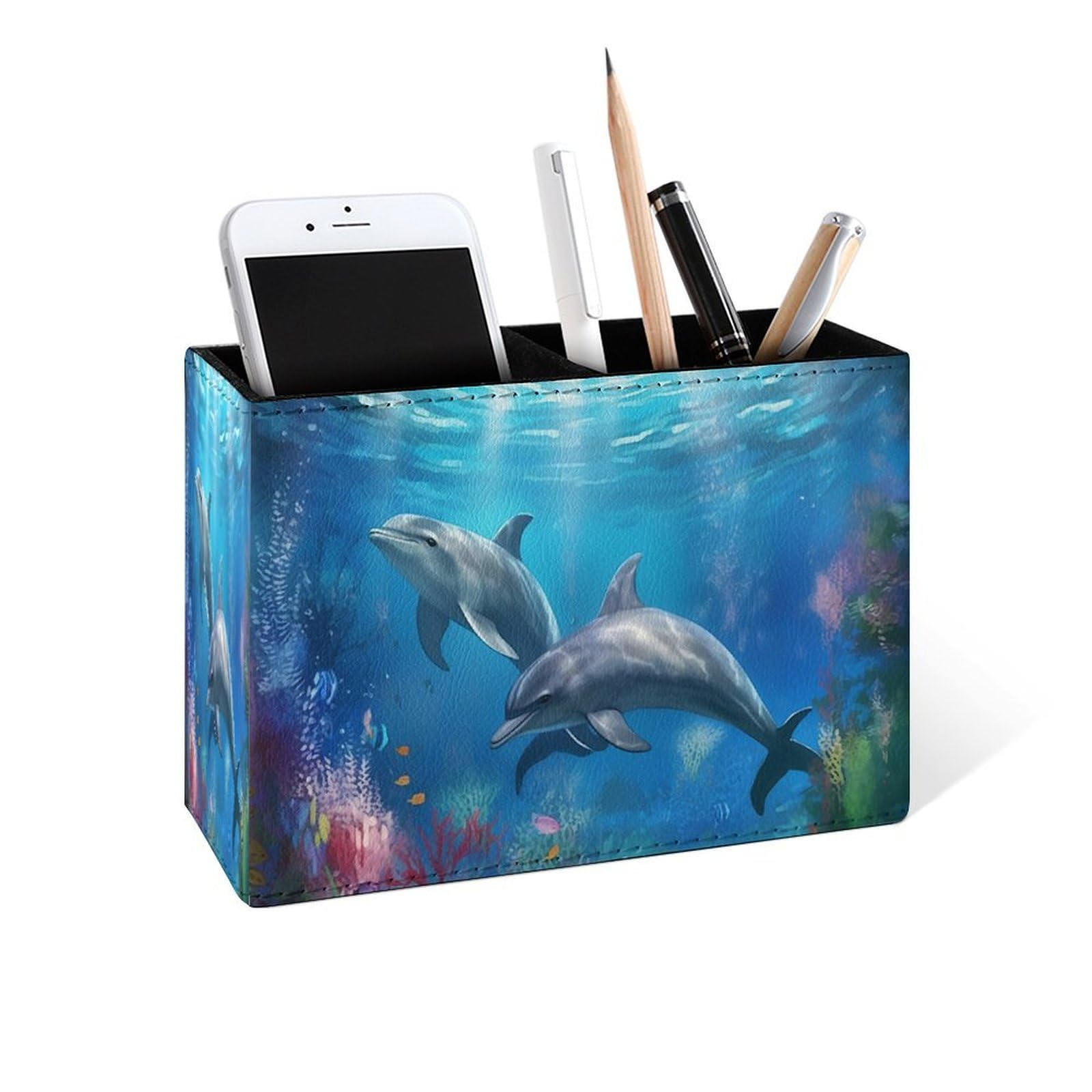 Amazon.com: Famame Two Dolphins Underwater Pencil Holder for Desk ...