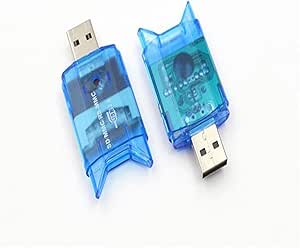 Amazon.com: USB 2.0 Card Reader SD Double Cap Card Reader Transparent ...