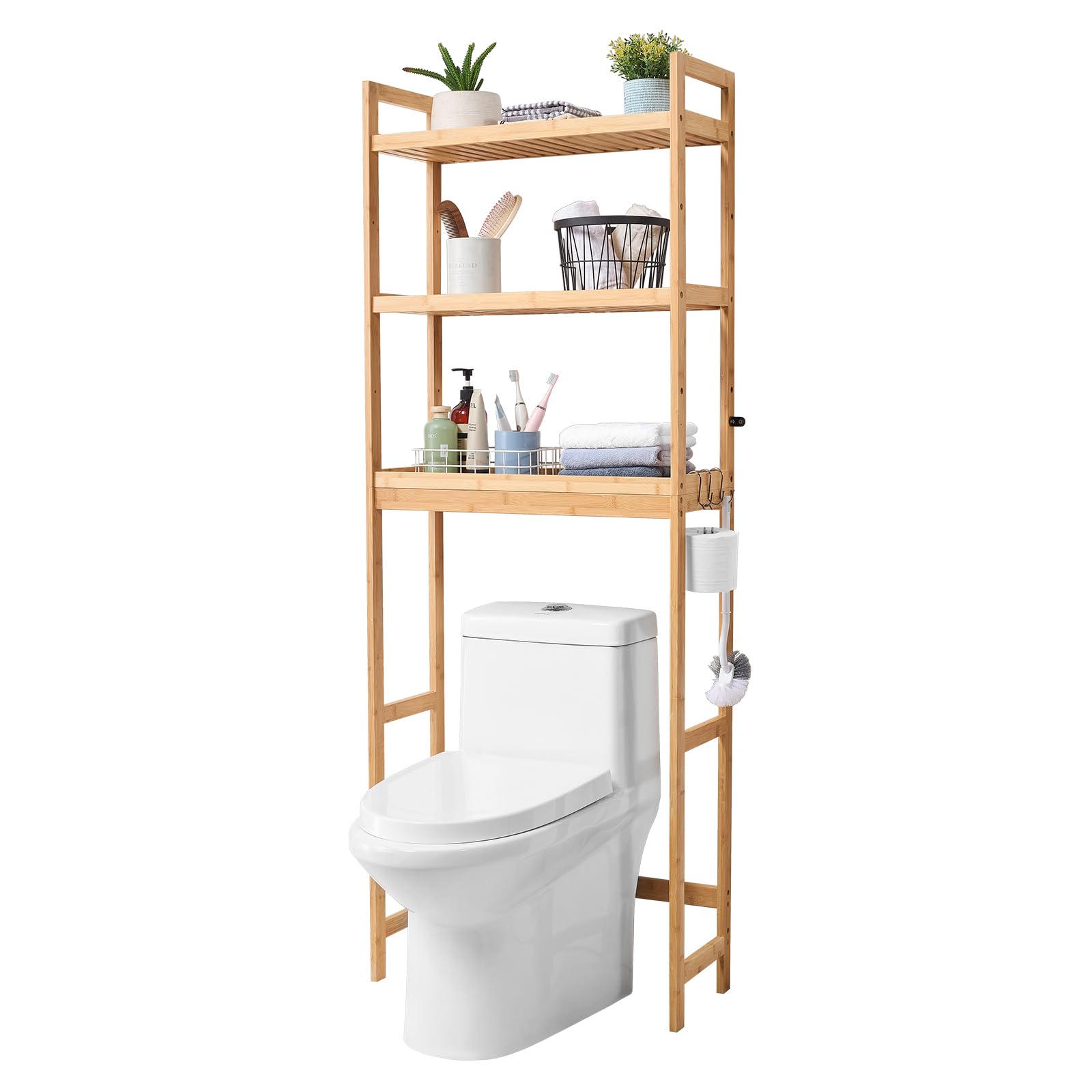 VEVOR Over The Toilet Storage, 3-Tier Adjustable Over Toilet Bathroom ...