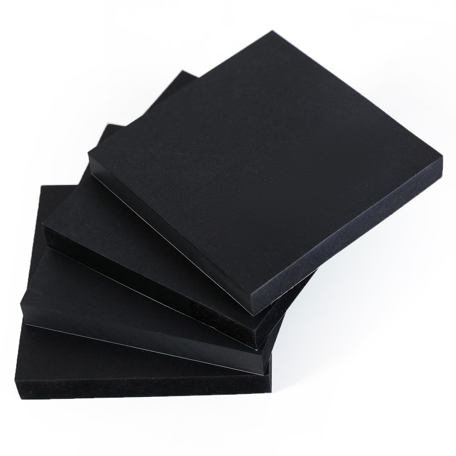 Evergreen Goods 400 Black Sticky Notes, 100 Sheets per Pad (76x76mm ...