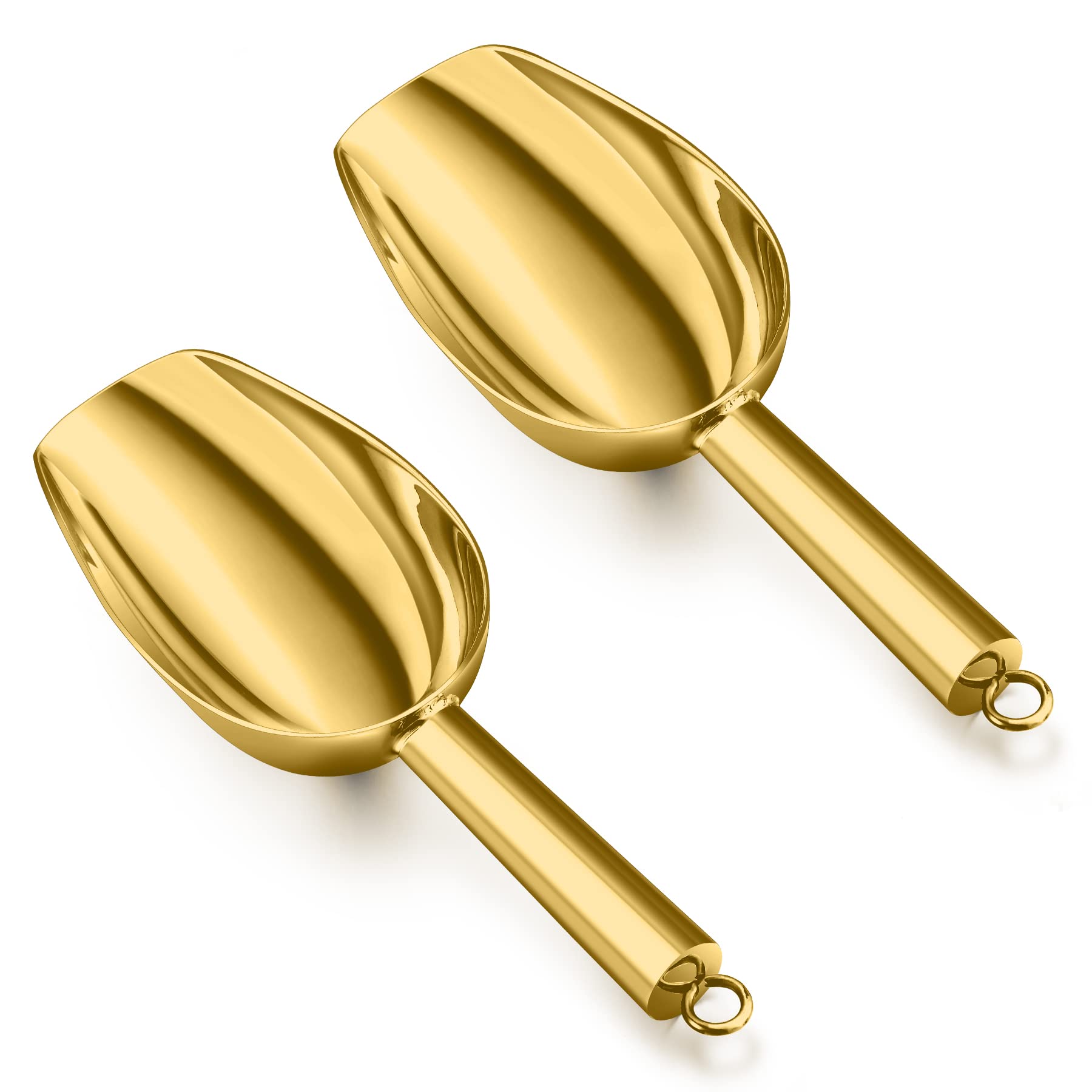 HaWare Gold Ice Scoop, 2 Pcs 5OZ Stainless Steel Food Scoop Set, Small ...