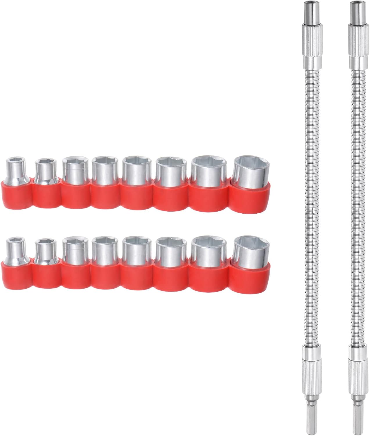 uxcell Flexible Drill Bit Extension Kits, 2 Set(18pcs) 1/4" Hex Shank ...