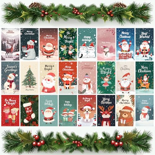 Amazon.com : 24 Christmas Greeting Card Assortment with Envelopes and ...