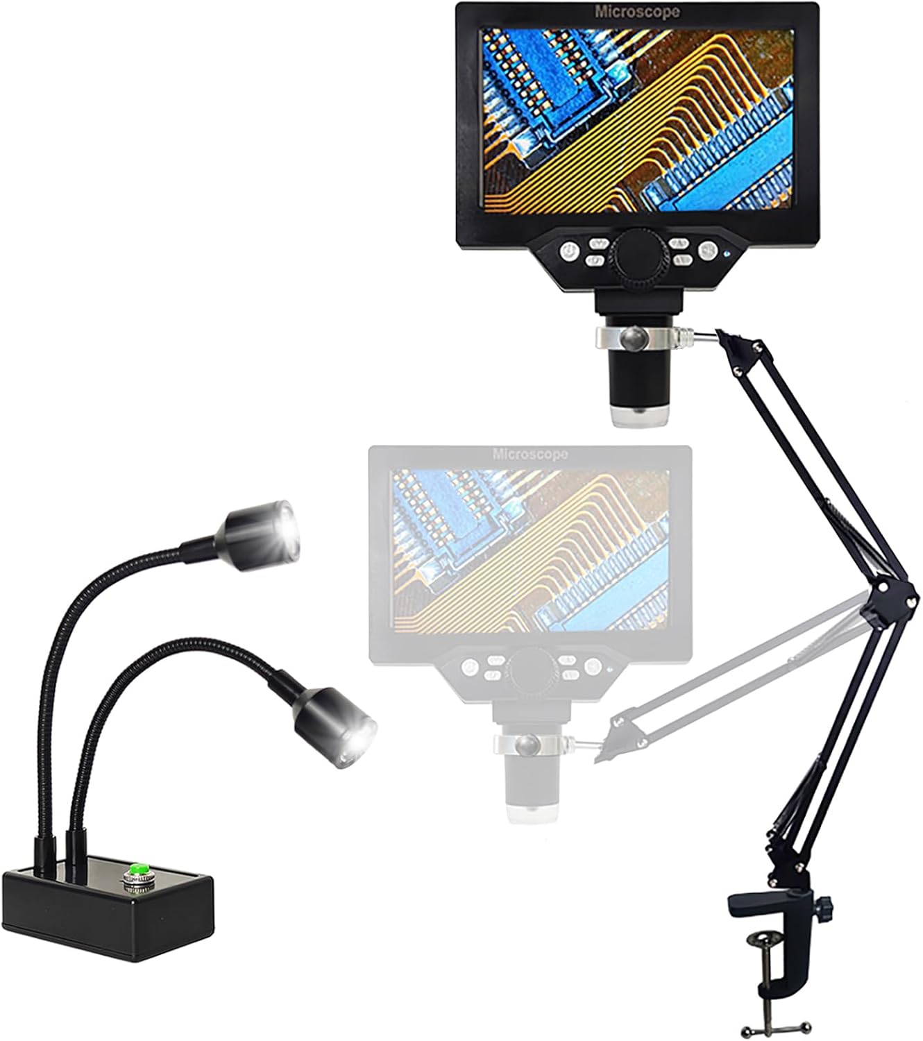 Amazon.com : 7" LCD Digital Microscope 1200x USB Camera Stand Arm ...