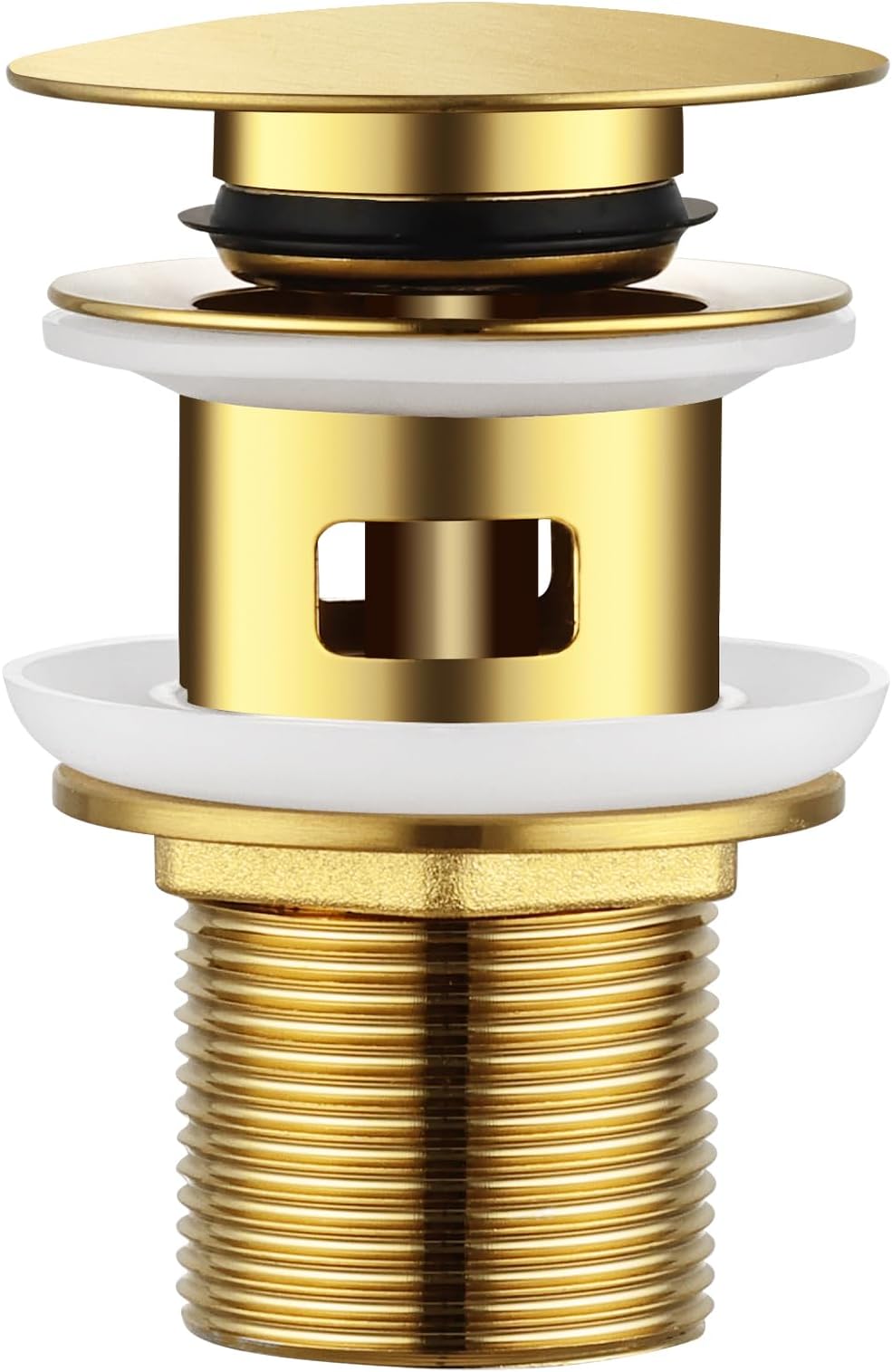 Black Click Clack Bath Waste Overflow Pipe Round Clicker Bath Plug, Pop ...