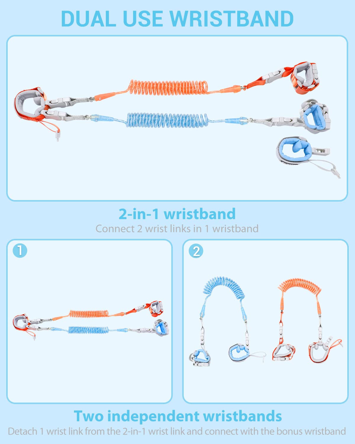 Snapklik.com : Dr.meter Anti Lost Wrist Link, 2 In 1 Upgrade Toddlers ...