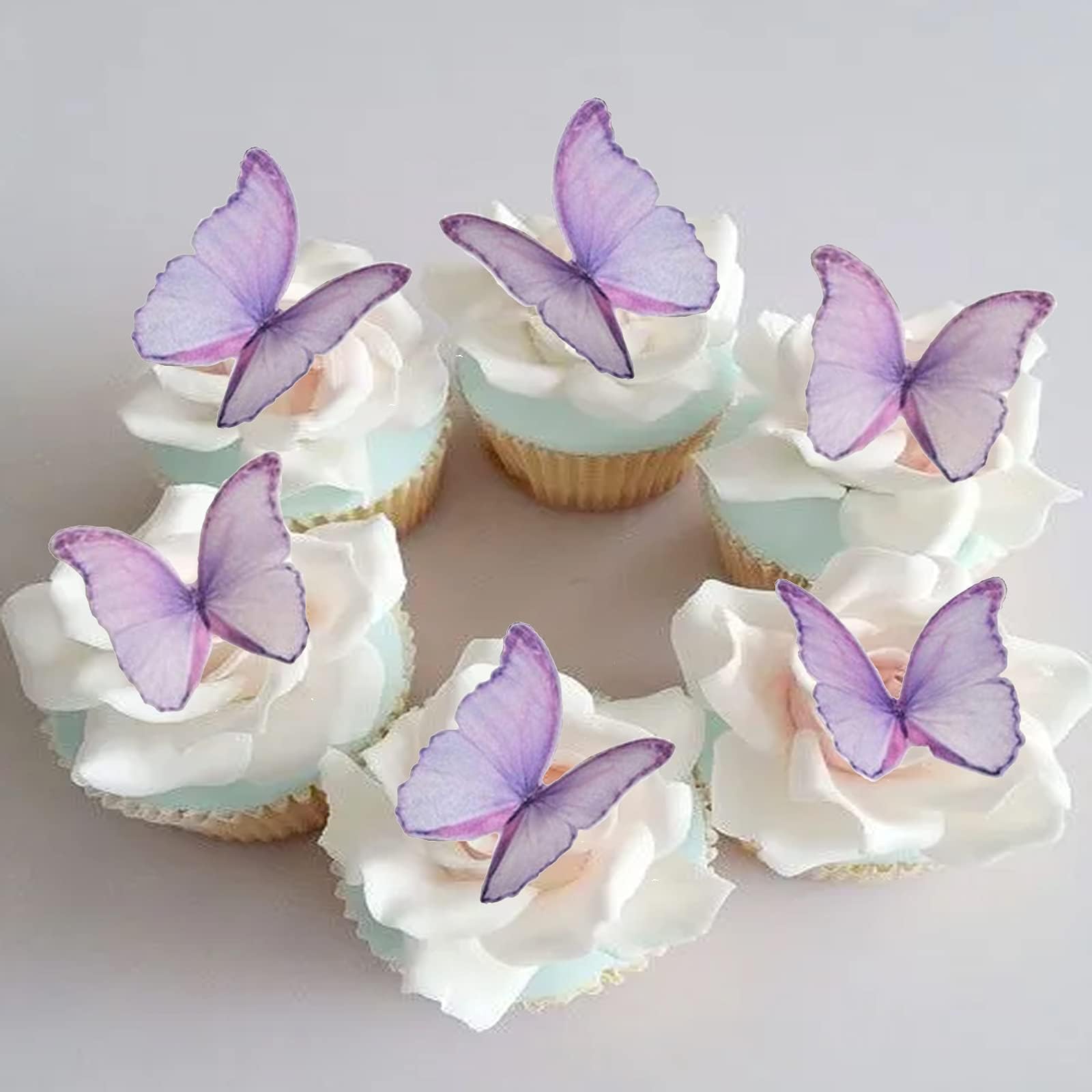 Amazon.com: Assorted Purple Wafer Paper Flowers in 3 Different Shapes ...