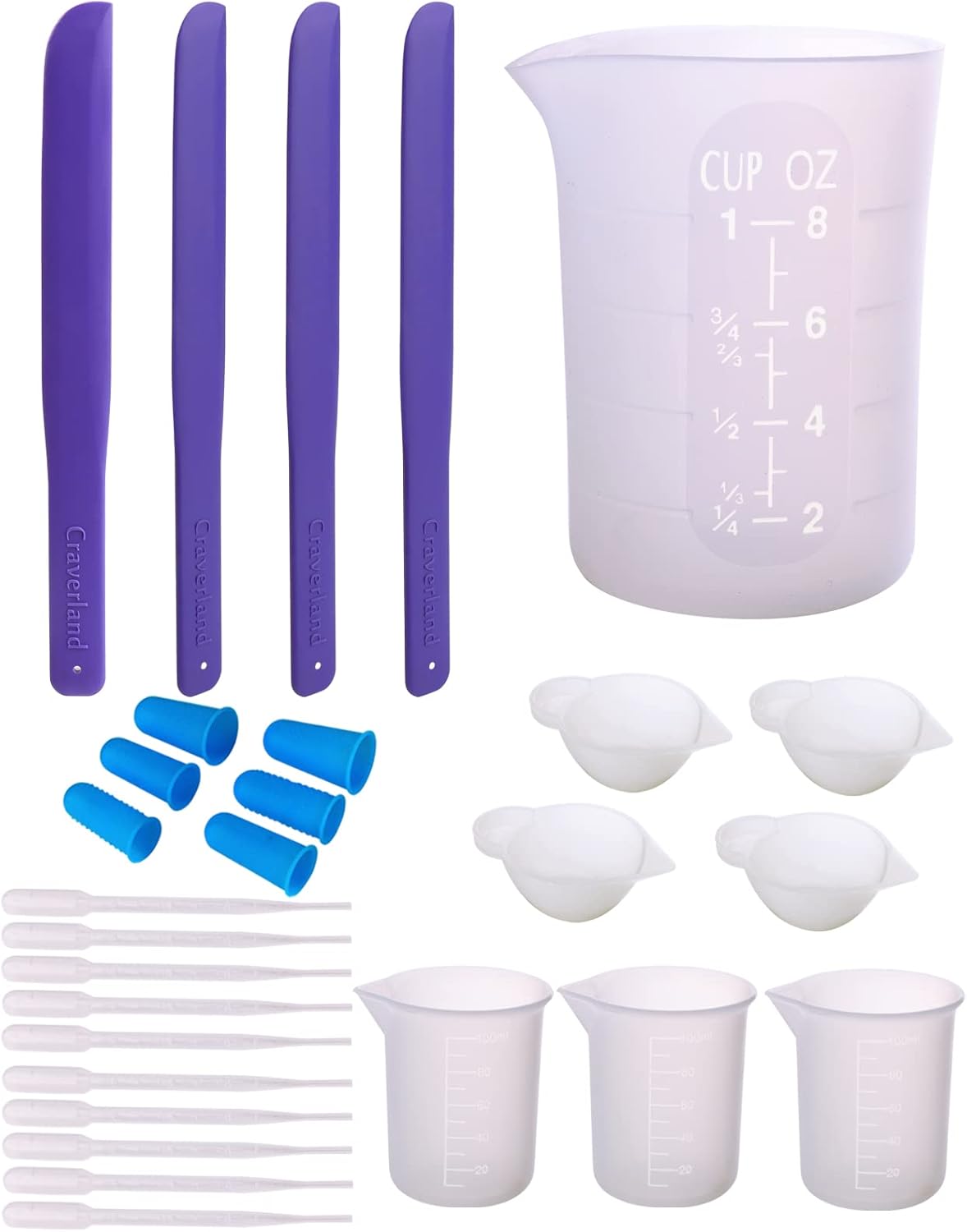 Amazon.com: Silicone Measuring Cups Resin Tools Kit,4x Blade-Shaped ...