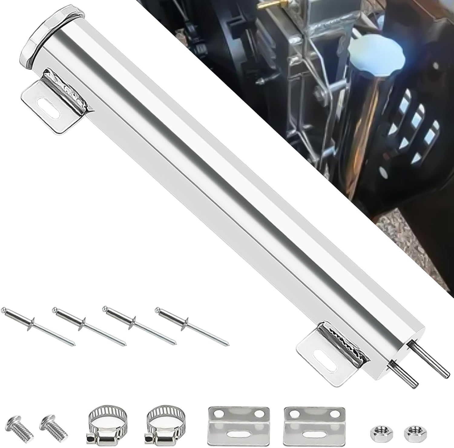 Amazon.com: Radiator Coolant Overflow Puke Tank, 2"x15" Polished ...