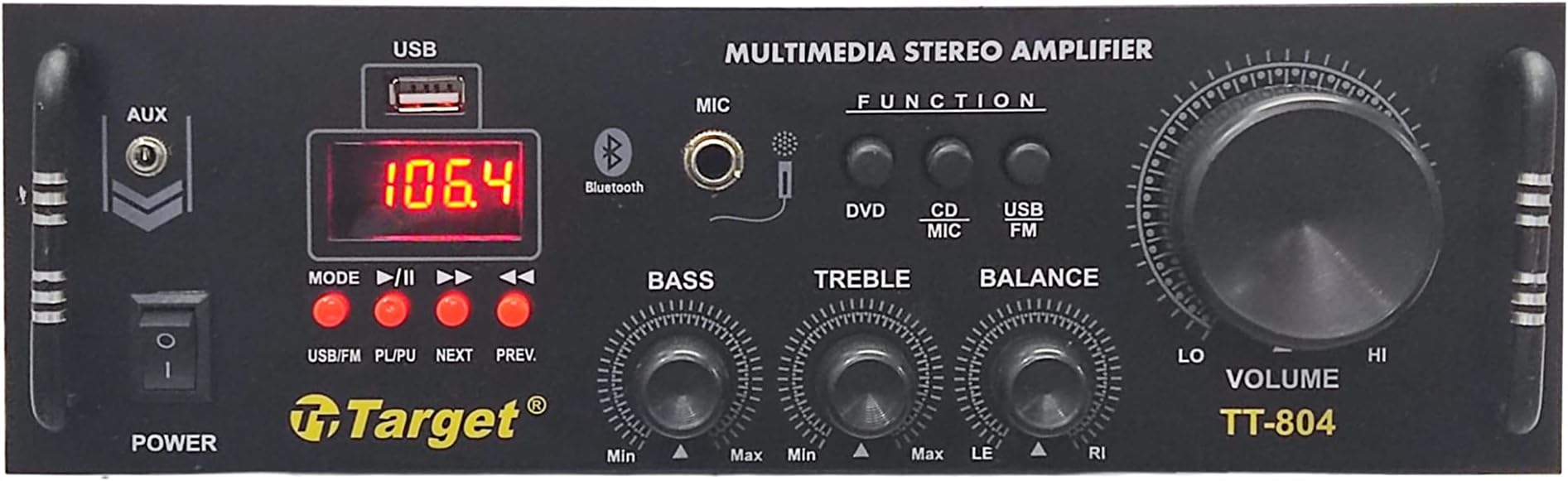 TARGET – TT 804 HIGH POWER METAL (4) TRANSISTOR STEREO AMPLIFIER WITH ...