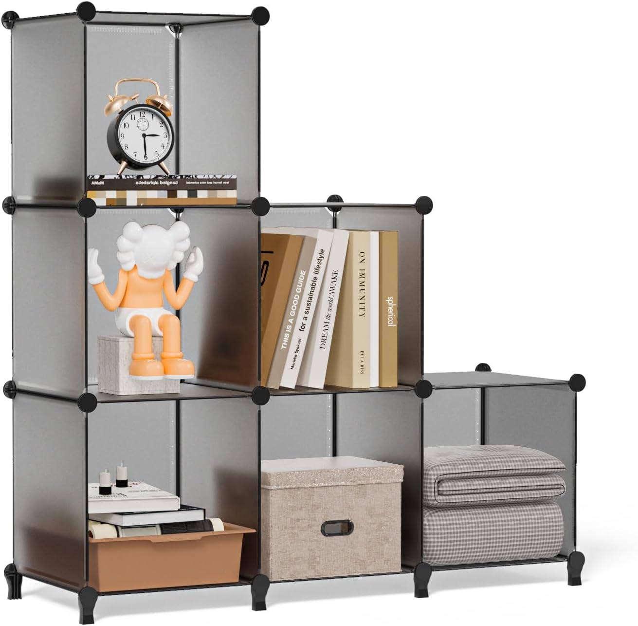 Amazon Basics 6 Cube Interlocking Storage Unit With Metal Wire Mesh, 60 ...
