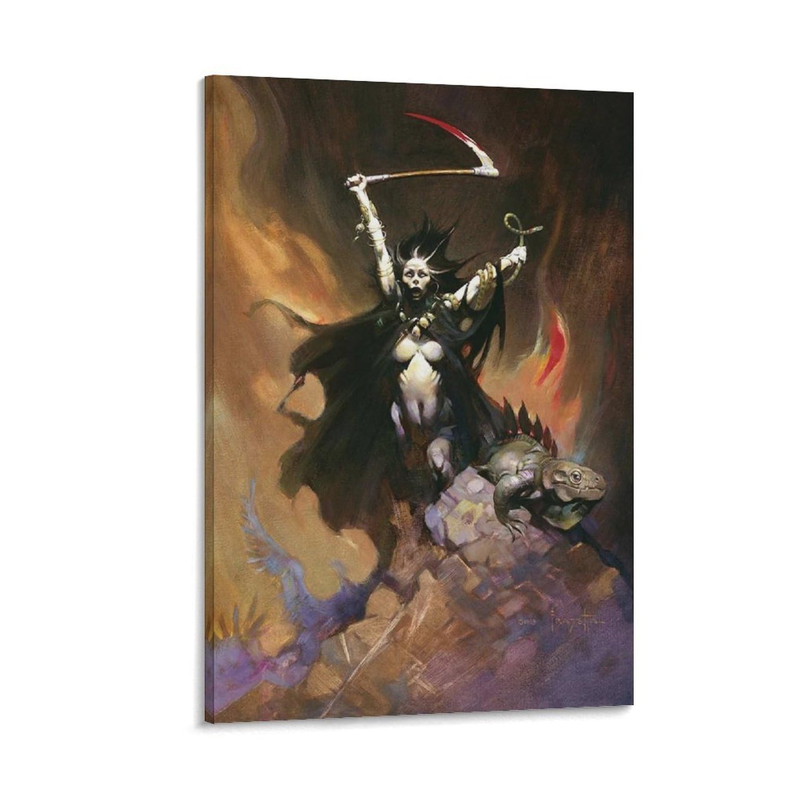 Frank Frazetta Art Print Poster Woman With Scythe Sci Fi